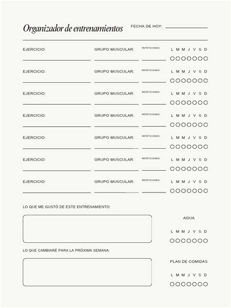 Planificador De Ejercicio Pdf
