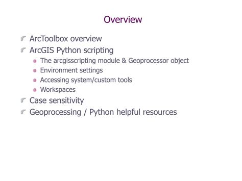 Ppt Python Arctoolbox And Geoprocessing Powerpoint Presentation Free