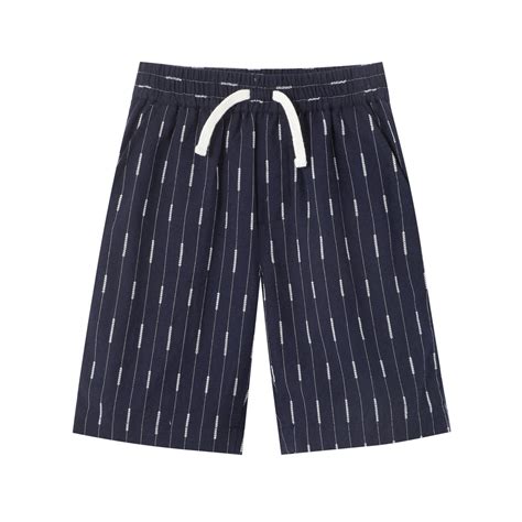 Dobby Stripe Pull On Short Blue Leaf Houston