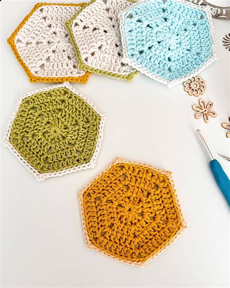 Easy Hexagon Crochet Coasters My Crochet Space