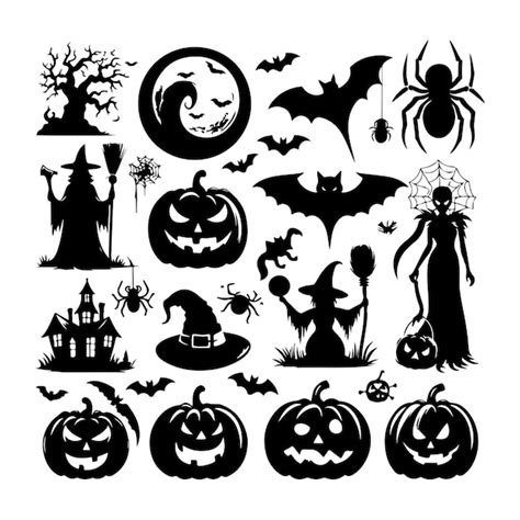 Halloween Silhouette Vector Collection Happy Halloween Vector Design