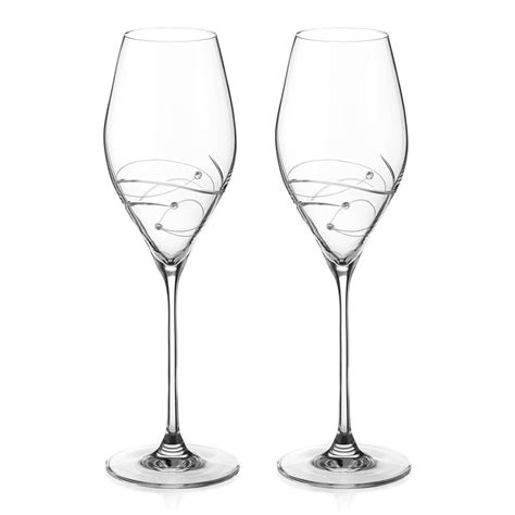 Spiral Prosecco Glasses Adorned With Crystals By Cazaar