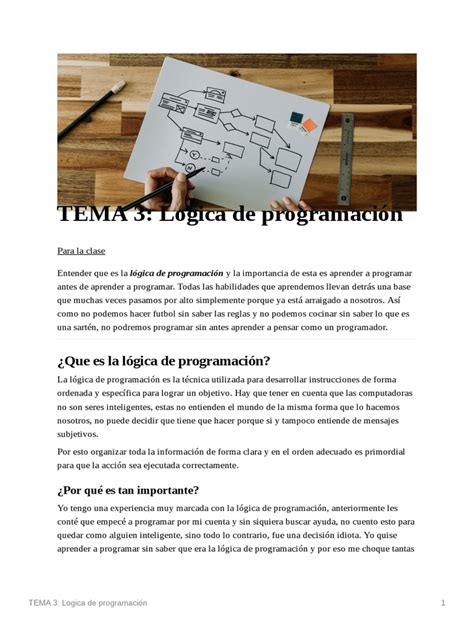 Tema 3 Logica De Programacion Pdf Algoritmos Lenguaje De Programación