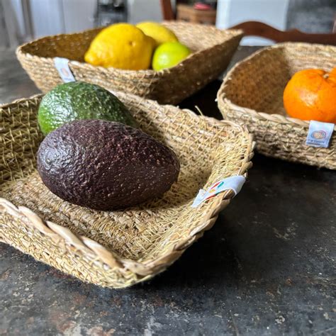 Respiin Seagrass Rectangular Basket Set Natural