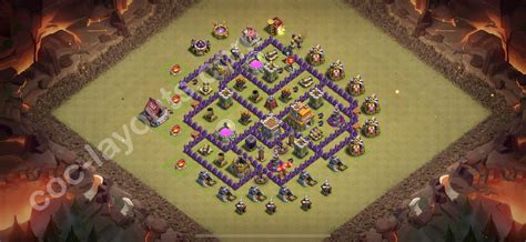 Ustawienie Wioski Baza Wojskowa Ratusz Poziom 7 Z Linkiem Hybrydowy Th7 Coc Clash Of Clans