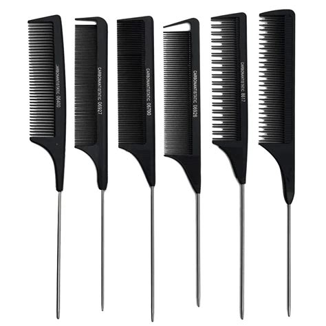 Professional Combs Pointed Tail Hair Cutting Combs Stainless Steel