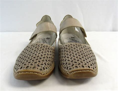 Rieker Antistress Shoe Taupe Leather Doris G8 Womens Size 418 Ebay