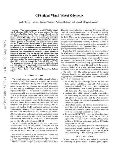Pdf Gps Aided Visual Wheel Odometry