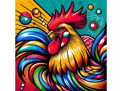 Multicolor Pop Art Rooster Art Graphic By Grifvixcolor · Creative Fabrica