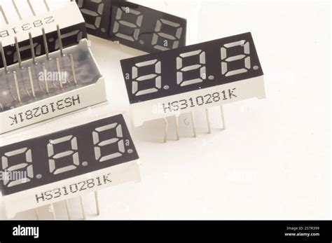 Surface Mount 7 Segment Binary Digit On White Isolated Background Stock