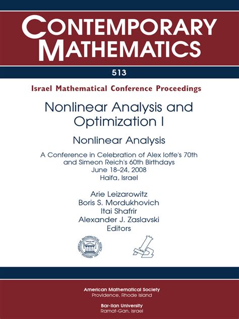 Nonlinear Analysis And Optimization I Nonlinear Analysis Pdf