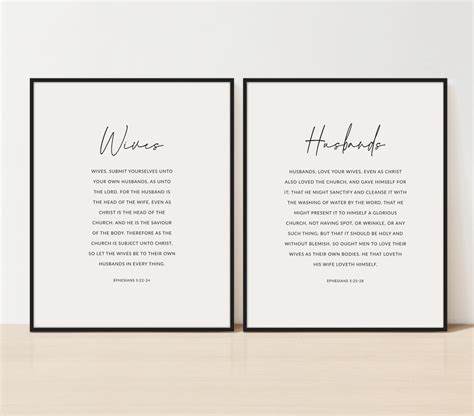 Ephesians 5 22 28 Bible Verse Poster 2 Piece Wall Art Modern Christian