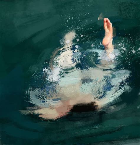 Painting The Nude Swimmer Green Water Painting Art Photography Art