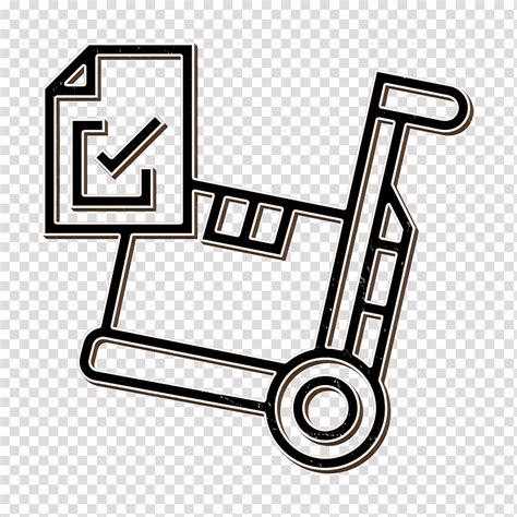 Inventory Icon Business Management Icon Trolley Icon Warehouse
