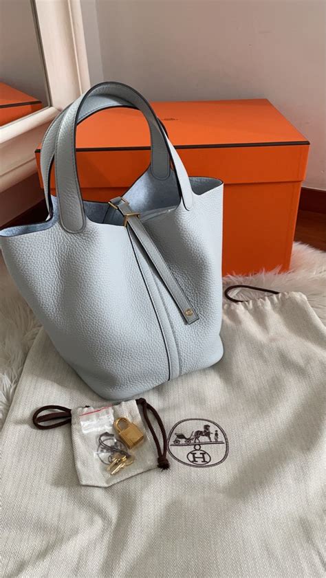 Hermes Picotin 22 Pale Blue Bleu Luxury Bags And Wallets On Carousell