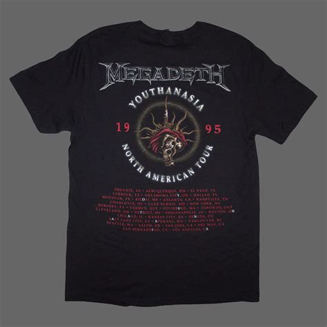 Megadeth Youthanasia North American Tour 1995 T Shirt Todestrieb