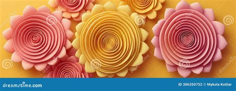 Yellow Rosette Shapes Gradient Wallpaper Royalty Free Stock Image 306350752