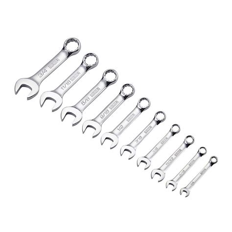 Stubby Professional Sae Combination Wrench Set 10 Piece