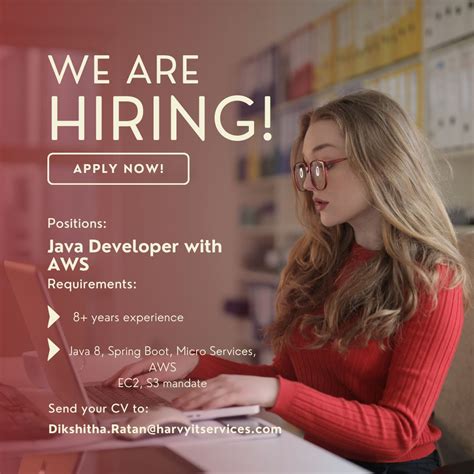 Hiring Java Javadeveloper Aws Springboot Java8 Experience Harvy It Services Pvt Ltd