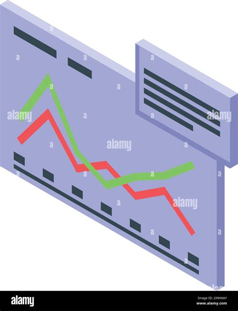 Isometric Illustration Of A Chart Board Displaying Upward And Downward