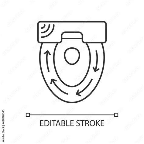 Automatic Toilet Seat Cover Linear Icon Sanitary Seat To Sit On Every Time People Use Toilet