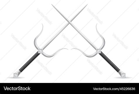 Sai Dagger Ninja Weapon Japanese Warrior Assassin Vector Image
