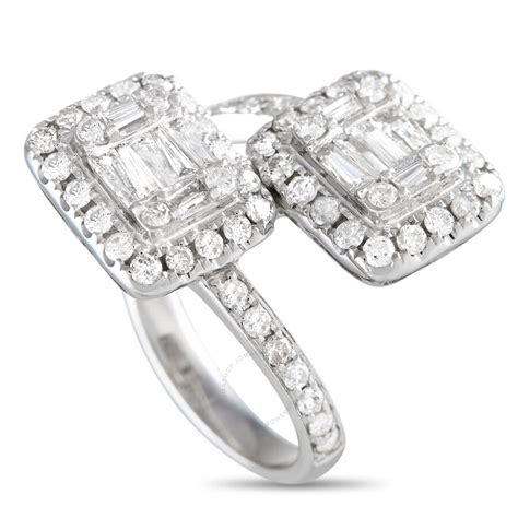 Lb Exclusive 14k White Gold 165ct Diamond Open Bypass Ring 1241154 W 7