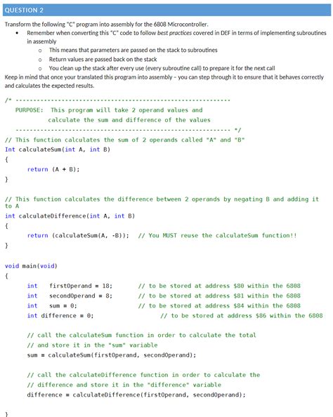 Question 2 Transform The Following C Program Studyx