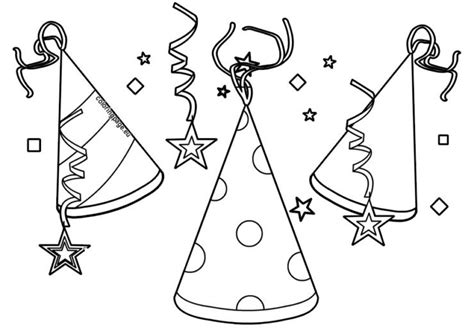 Party Hats Coloring Page
