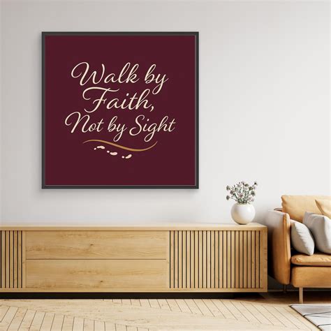 Walk By Faith Wall Art Christian Bedroom Decor Quote Framed Pop Art