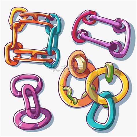 链接剪贴画集卡通 Chainlinks 矢量素材图片免费下载 千库网