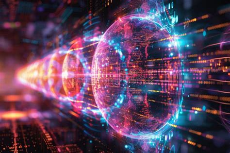 Futuristic Data Stream Technology Network Ai Connection Abstract Innovation Cyber Digital Flow