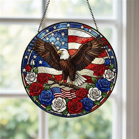 Bald Eagle Stained Glass Suncatcher America 250th Anniversary
