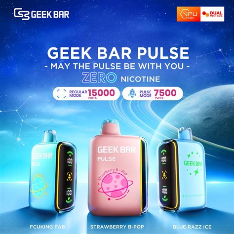 Geek Bar Pulse Zero Nicotine Vape 15 000 Puff Disposable