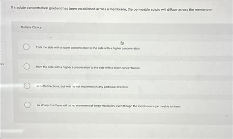 Solved If A Solute Concentration Gradient Has Been