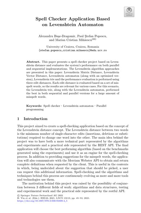 Pdf Spell Checker Application Based On Levenshtein Automaton