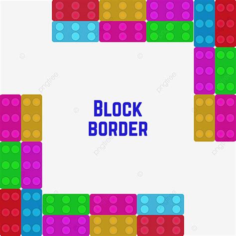 다채로운 블록 모서리 테두리 벡터 디자인 창조적 플레이 경계 Png 일러스트 및 벡터 에 대한 무료 다운로드 Pngtree