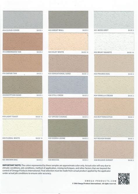 Omega Stucco Color Chart Educational Chart Resources