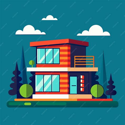 Minimalist House Buliding Vector Illustration Premium Ai Generated Vector