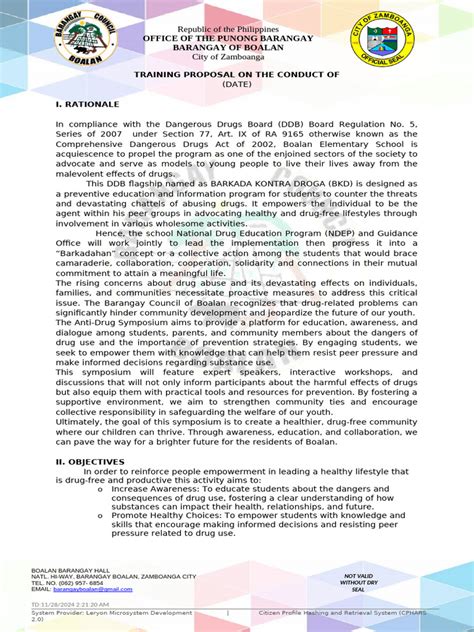 Tarining Proposal Pdf Teachers Psychological Resilience