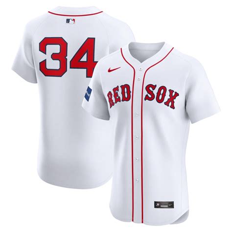 Mens Boston Red Sox David Ortiz Nike White Home Elite Sponsor Patch