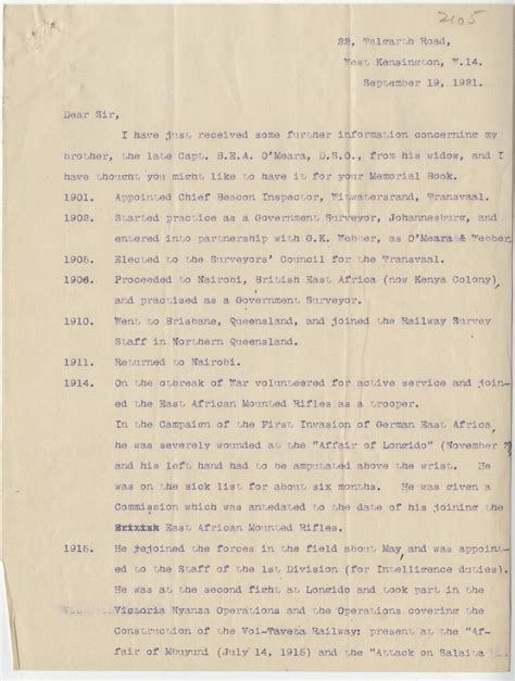 Omeara Bea Dulwich College 1914 18 Fallen Of The Great War