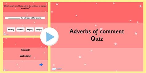 Using Adverbs Of Comment Spag Grammar Powerpoint Quiz Spag