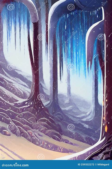Arte Digital Mundial Congelada Ilustração Stock Ilustração De Montanha Retrato 259332272