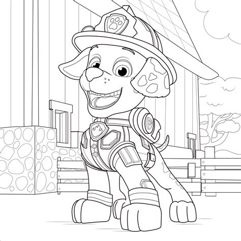 Paw Patrol Marshall Fire Truck Coloring Pages 2025