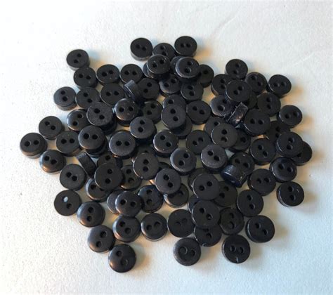 Tiny Buttons 6mm Black Qty 100 Doll Buttons Craft Buttons Etsy