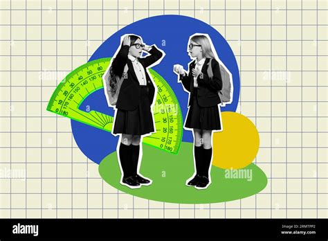 Creative Composite Photo Illustration Collage Of Confused Girls