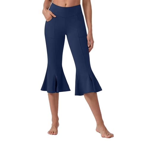 Qolati Womens Yoga Capris Pants Stretch Causal Athletic High Waisted