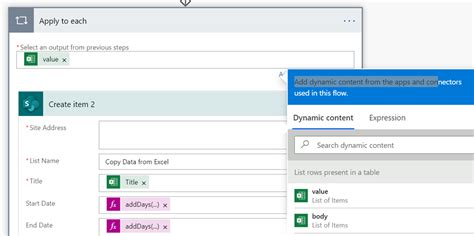 Copying Data From Online Excel To Sharepoint List Using Power Automate