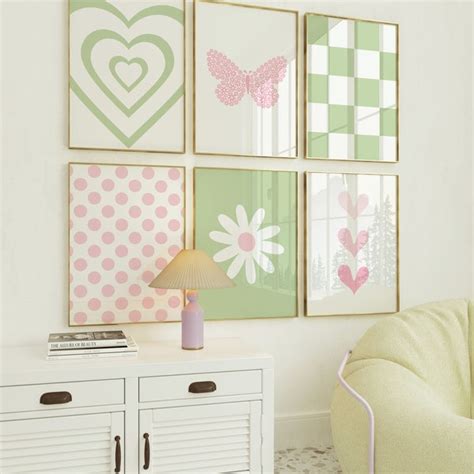 Pink And Green Wall Art Etsy